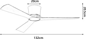 ZEVENTI - LED Stropní ventilátor AUREX LED/24W/230V Wi-Fi Tuya černá/ořech + DO