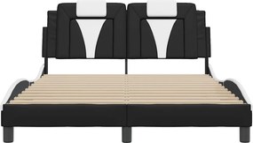 Rám postele Viana bez matrace černý a bílý 140 x 200 cm umělá kůže 3208101