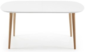OnaDnes -20% Bílý lakovaný rozkládací jídelní stůl Kave Home Oqui 160/260 x 100 cm