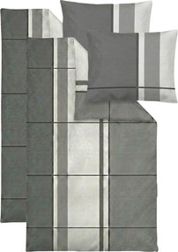 Looks BY Wolfgang Joop Sada saténového ložního povlečení, 140 x 200 cm, 70 x 90 cm, 2dílná, šedá