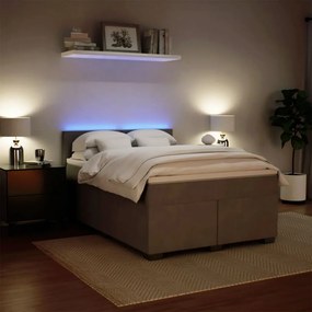 Box spring postel s matrací světle šedá 160x200 cm samet 3288648