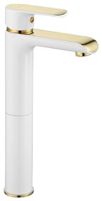 Rea Bloom - Vysoká umyvadlová baterie, bílá-zlatá, REA-B9931