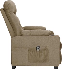Elektrické polohovací křeslo taupe textil 3098823