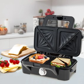 Costway 3-in-1 Vaflovač a lis na panini a sendvičovač Přenosný elektrický