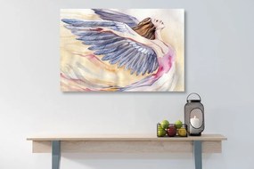 Obraz svobodný anděl s fialovými křídly - 120x80 cm