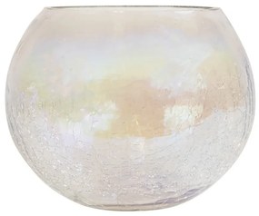 Skleněný duhový svícen s popraskanou strukturou - Ø15*12cm
