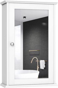 Costway Mirror Koupelnová skříňka Nástěnná Úložná s jedním – 34 × 15 × 53 cm