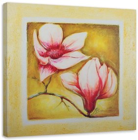 Obraz na plátně Třešňový květ růžová příroda - 50x50 cm