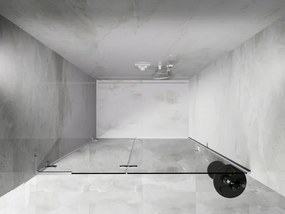 Mexen Lunar L, levé otočné sprchové dveře 135 cm, 8mm čiré sklo, bílý profil, 834L-135-000-20-00-L