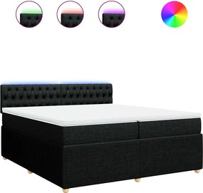 Box spring postel s matrací černá 200x200 cm textil 3289872