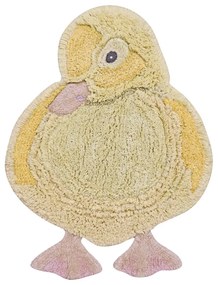 Žlutý pratelný ručně tkaný bavlněný dětský koberec 95x120 cm Ducky – Lorena Canals