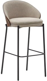 OnaDnes -20% Béžová čalouněná barová židle Kave Home Eamy II. 77 cm