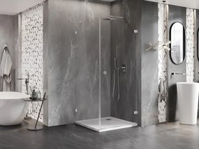 Mexen Lunar-B, pravostranný výklopný sprchový kout 70 x 70 cm, 8mm čiré sklo, chromový profil, 832-070-070-01-00-P