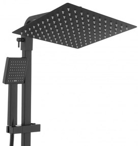 Erga Goba, sprchová souprava s termostatickou baterií a dešťovou hlavicí 25x25cm, černá matná, ERG-YKA-BP.GOBA-THERM-25-BLK