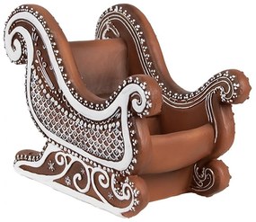 Vánoční dekorace perníkové sáně Santa Gingerbread - 20*12*15 cm