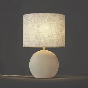 Japandi stolní lampa béžová s lněným stínidlem - Timo