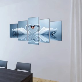 Sada obrazů, tisk na plátně, labuť, 200 x 100 cm 241569