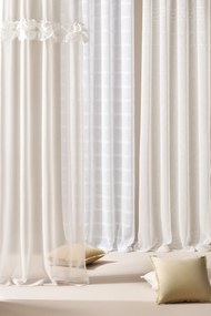 Room99 Záclona na kroužcích Frilla s volánky Jednobarevná Barva: Béžová, Velikost: 250 x 250 cm