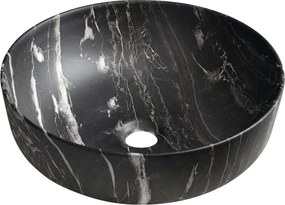 Sapho - Umyvadlo na desku Rondea, průměr 41 cm, bez přepadu, bez otvoru pro baterii, carnico mramor AR445CM