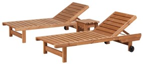 PROWOOD Dřevěný zahradní Nábytek SET V2 - 2 x lehátko +1 x stolička