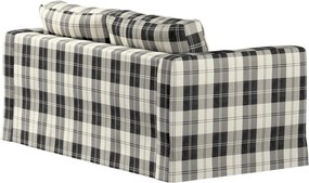 Potah na pohovku IKEA  Karlstad 2-místná , nerozkládací, dlouhý barva černá látka pletený vzor, vzorované