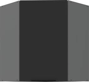 ARIA ab| horní kuchyňská skříňka 60x60 GN-72 1F (45°) rohová s policemi | 60x60 cm | antracit/černá