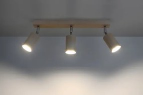 Bodové svítidlo SOLLUX Berg 3 GU10 3x40W bez zdroje SL.0703 přírodní dřevo