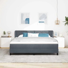 Postel s boxspringem s čelo Tmavě šedá 180 x 200 cm samet 3340455