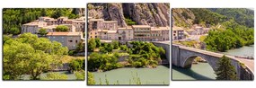 Obraz na plátně - Sisteron v Provence - panoráma 5235D (120x40 cm)