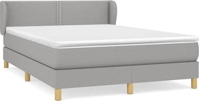 Box spring postel s matrací světle šedá 140 x 190 cm textil 3126717