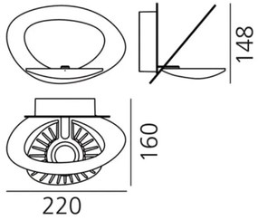 Artemide 1248010A Pirce micro wall, bílé designové nástěnné svítidlo, 27W LED 3000K, šířka: 22cm
