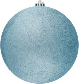 Velká vánoční ozdoba 20 cm plastová koule světle modrá glitter