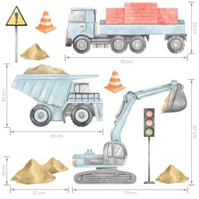 Samolepky do dětského pokoje JEŘÁB modré