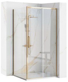 Sprchový kout REA RAPID SLIDE 140/dveře x 80/zástěna cm, zlatý