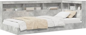 Knihovna postel Betonově šedá 75 x 190 cm Kompozitní dřevo 3335756