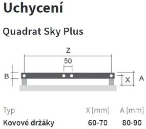 Isan Quadrat Sky Plus 1745 x 600 mm koupelnový radiátor bílý
