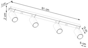 Sollux SL.1498 - Bodové svítidlo RING 4xGU10/10W/230V krémová