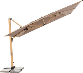 Doppler ALU WOOD XL 4x3 m - výkyvný zahradní slunečník s boční tyčí - Rozbalené zboží (S325)