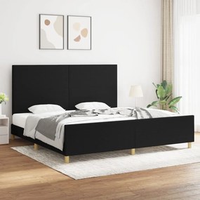 Rám postele bez matrace černý 200 x 200 cm textil 3124921