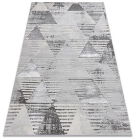 Koberec LIRA E1627 Trojúhelníky geometrický, strukturální, glamour - šedý