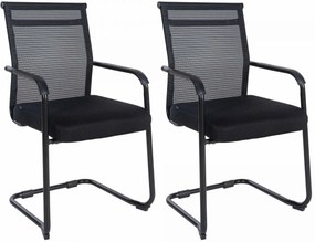 Set 2 křesel pro návštěvníky Denní černý rám - černá