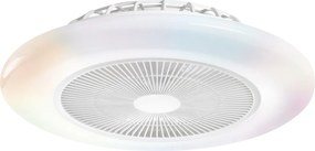 FAN LED-PONENTE-PRO Stropní ventilátorové LED svítidlo Ponente Pro 46 W, 5500 lm, CCT RGBW, stmívatelné, RF ovladač, 15 x 55 cm - FANEUROPE