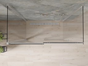 Mexen Omega 3-stěnový sprchový kout 140x80 cm, 8mm čiré sklo - chromový profil, 825-140-080-01-00-3S