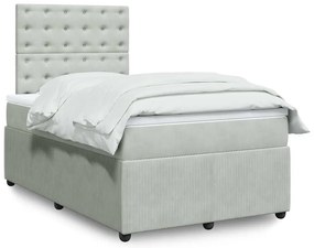 Box spring postel s matrací světle šedá 120x190 cm samet 3294598