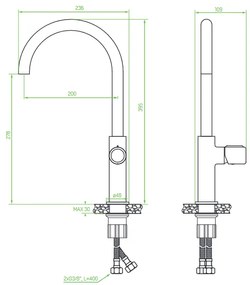 Kuchyňská dřezová baterie LAVEO PRETTO černá BAO_768D
