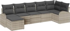 Set pohovek 7 ks Světle šedá polyratan 3354801