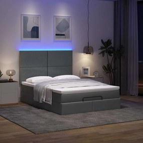Osmanský rám postele s matrací tmavě šedá 140x190cm textil 3313921