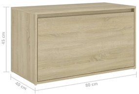 Lavice do předsíně 80 x 40 x 45 cm dub sonoma kompozitní dřevo