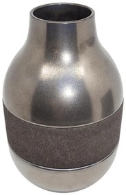 Bronzová váza s korkovou dekorací barva / provedení: bronzová, materiál: keramika, průměr: 18, užití: interiérové, velikost: M, výška do:: 30