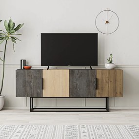 TV stolek v dekoru dubu v hnědo-přírodní barvě 140x55 cm Titan – Marckeric